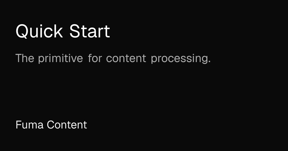 Fuma Content - Quick Start